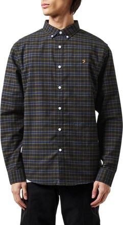 Farah Fraser Button-Down-Hemd f&uuml;r Herren, Regul&auml;r (Blackwatch-Karo)