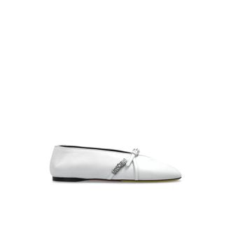 Moschino Ballerinas aus Leder - - Shoes - Damen - Wei&szlig; - 40 EU