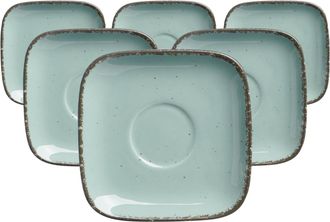 Ritzenhoff & Breker Espressountertassen-Set Casa 6-teilig, 10 x 10 cm, Mokkaunterteller im Vintage-Look, Mix & Match-Geschirr, Sp&uuml;lmaschinenfest & Mikrowellengeeignet, Po