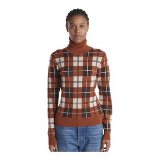 Dodo Bar Or Jacquard Check Wollpullover - - Knitwear - Damen - Braun - S