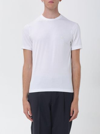 Giorgio Armani T-shirt &agrave; col ras du cou en coton avec monogramme ton sur ton