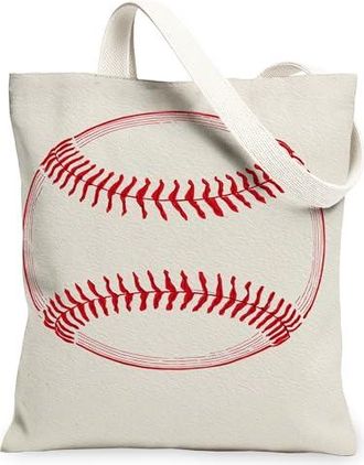 Generic Sacs fourre-tout en toile de baseball sportifs, l&eacute;gers, lavables et r&eacute;utilisables, design d&eacute;contract&eacute; pour lext&eacute;rieur, les voyages, la plage, les piqu