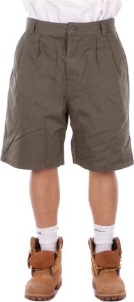 Carhartt Work in Progress Homme, Shorts, Vert, Taille: S Marv Pleated Cotton Shorts