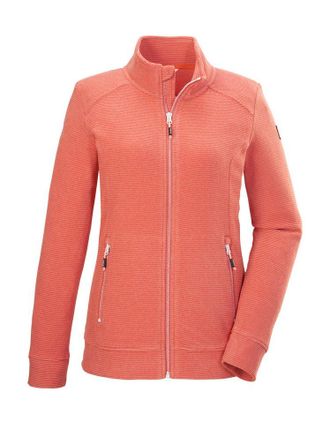 Killtec Fleecejacke KOS 100 WMN FLC JCKT Gestreifte Damen-Fleecejacke mit Zipper-Taschen und Kinnschutz