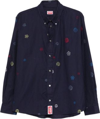 Kenzo Homme, Chemises, Bleu, Taille: M Chemise en popeline de coton Fil Coup&eacute;