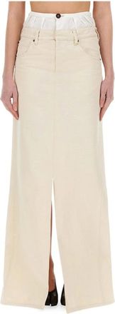 Maison Margiela Femme, Jupes, Beige, Taille: 36 FR Anonymity of the Lining Long Skirt