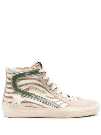 Golden Goose Low-Top Sneaker - High-Top Sneakers With Zebra Stripe Pattern - Gr. 35 (EU) - in Beige - f&uuml;r Damen