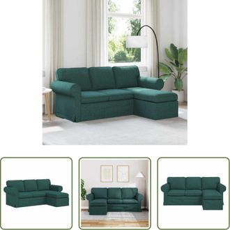 vidaXL Wohnzimmersofa - Sofa Dunkelgr&uuml;n 215 x 138 x 80 cm Stoff