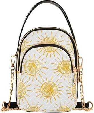 Mnsruu Sac à bandoulière pour femme - Motif soleil - Sac à dos isolé - Petit sac à bandoulière - Sac à main avec sangle réglable