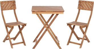 Beliani Ensemble Bistrot pour lExt&eacute;rieur Pliable en Bois dEucalyptus Fonc&eacute; Ardore