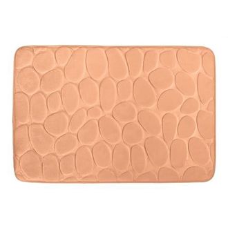 MSV Badematte Kiesel Mousse Pfirsich - Bequemer Komfort f&uuml;r Ihr Badezimmer, rutschfest und Absorbierend, Elegantes Design f&uuml;r eine Moderne und Beruhigende