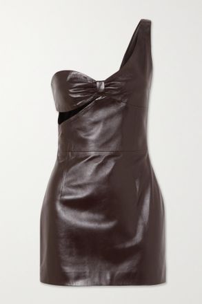 Zeynep Arcay Asymmetrisches Minikleid Aus Leder Mit Cut-out - Braun