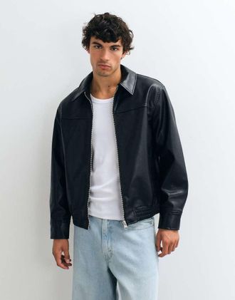Only & Sons bomber en imitation cuir noir