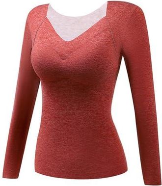 Generic sous Pull Femme Haut Thermique Femme sous Pull Thermique Femme Doux Glamour sous V&ecirc;tement Thermique Grande Taille avec Fonction Compression Et Doublur