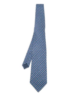 Lanvin cravate imprim&eacute;e - Bleu