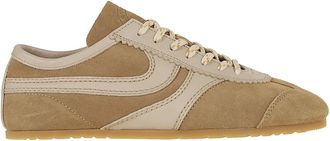 Dries Van Noten Femme, Chaussures, Beige, Taille: 40 EU Baskets en Su&egrave;de Bord&eacute;es de Cuir