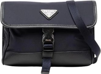 Prada Sac bandouli&egrave;re Pre-owned Re-Nylon Saffiano - Femme - Pre-owned - Bleu - Taille: ONE Size