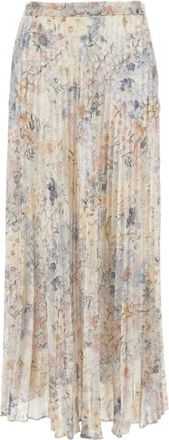 Golden Goose Femme, Jupes, Multicolore, Taille: 34 FR Jupe Pliss&eacute;e &agrave; Imprim&eacute; Floral et Sequins Brod&eacute;s