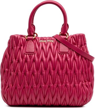 Miu Miu Hobo Bags - Matelasse Nappa Satchel - Gr. unisize - in Gold - f&uuml;r Damen