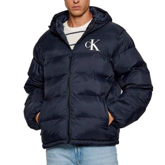 Calvin Klein CK JEANS Herren Ls Nylon Monogram Puffer JKT Lv04rd528g Jacken, Blue (Dark Sapphire), XL