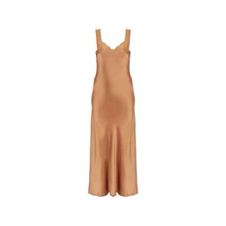 Forte_Forte Femme, Robes, Orange, Taille: 42 FR Robe longue &agrave; fines bretelles