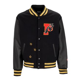 PROPAGANDA Schwarze Varsity College Jacke Eco-Leder - - Jackets - Herren - Schwarzk - XL