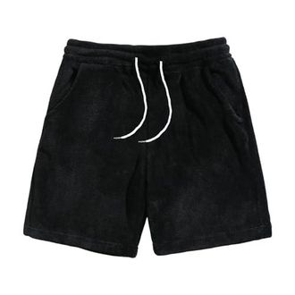 Generic Short Homme Homme High Street Mode Tendance Pliss&eacute; Design Droit Cuir Shorts, Noir, XXL