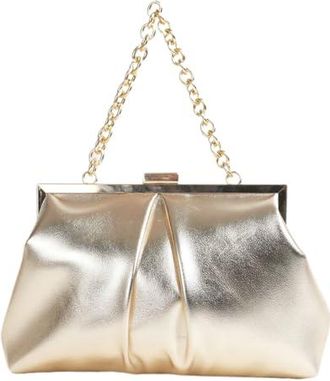 Generic Pochette en cuir synthétique souple pour femme, petit sac à bandoulière de mariage, sac à main formel, élégant, luxueux, sac à main chic plissé avec l
