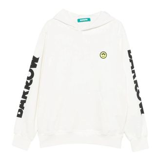 Barrow Smiley Emblem Baumwoll-Pullover-Hoodie - - Sweatshirts & Hoodies - Herren - Wei&szlig; - S