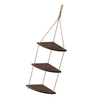 DOITOOL Vintage Mehrschichtiges F&auml;cher wandregal aus Holz mit Abnehmbarem Design Platzsparendes Eck wandregal f&uuml;r Blument&ouml;pfe Rustikale Wanddeko und Aufbewahr