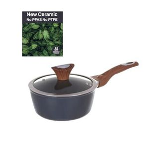 KASANOVA Stielkasserolle Eingriff 18 cm mit Deckel blaugrün Neu Keramik, Blau