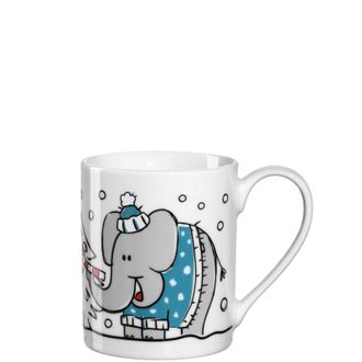 Leonardo Leonardo Bambini Porzellan-Tasse Weihnachten 1 St&uuml;ck Kinder-Tasse mit Winter Elefanten-Motiv, sp&uuml;lmaschinengeeigneter Tee-Henkelbecher 215 ml 024958