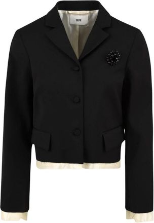 SOLOTRE Boxy Einreiher-Jacke - - Jackets - Damen - Schwarzk - M
