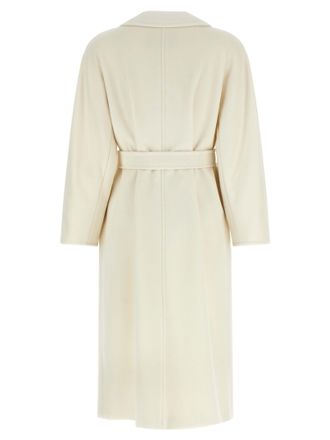 Max Mara Womens White Virgin Wool Coat Clothing