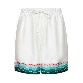 Casablanca Wellenmuster Elastische Taille Shorts - - Shorts - Herren - Wei&szlig; - S
