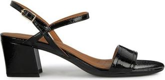 Geox Sandales à talons D New Eraklia 50 pour femme, Noir, 39 EU