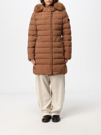 Peuterey Knielange gesteppte Nylon-Daunenjacke mit Shearling-Kapuze