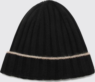 Brunello Cucinelli Bonnet c&ocirc;tel&eacute; en pur cachemire avec revers
