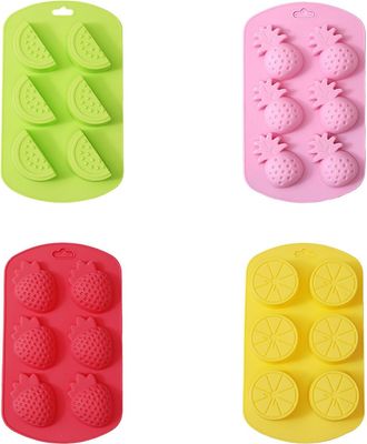 Generic Eisw&uuml;rfelform Frucht Silikon 4 St&uuml;ck 6cm Ice Frucht Form Eisw&uuml;rfelbeh&auml;lter Ice Tray f&uuml;r Cocktails Whisky Wein Obst Fruchtp&uuml;rees Eiscreme Eistee (19x11