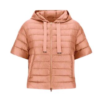 Herno Kurz&auml;rmelige ultraleichte Nylonjacke mit Kapuze - - Jackets - Damen - Rosa - L