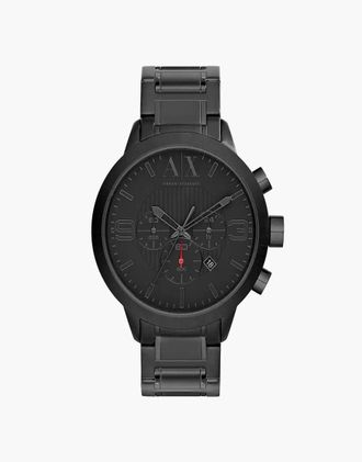 A|X Armani Exchange Montre chronographe pour homme en acier inoxydable - Noir