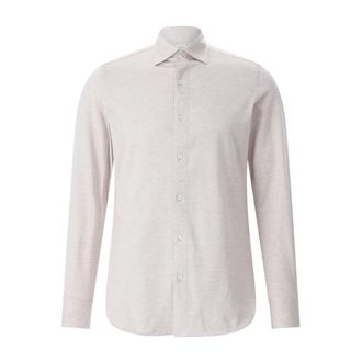Finamore Baumwoll-Kaschmir-Hemd - - Shirts - Herren - Beige - 2XL