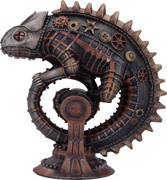 Nemesis Now Steampunk Mechanische Chamäleon-Eidechse, Bronzefigur, 22,3 cm, Bronze