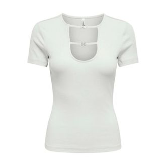 Only Only, Femme, Tops, Beige, Taille: 40 FR T-shirt &agrave; manches courtes en coton