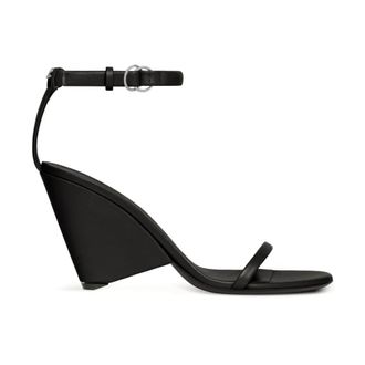 Courr&egrave;ges Schwarze Keilsandalen mit Kn&ouml;chelriemen - - Shoes - Damen - Schwarzk - 39 EU