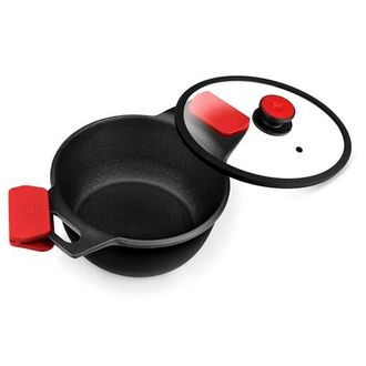 Bra Cookware Infinity Hohe Kasserolle mit Glasdeckel, 20,3 cm, 2,8 l, antihaftbeschichtet, Aluminiumguss, Premium-Tiefkasserolle, kompatibel mit Allen W&auml;r