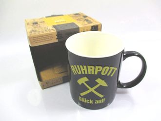 Generic Ruhrpott Kaffeetasse Coffee Mug Gl&uuml;ck auf Bergbau Kumpel 3D Relief Optik