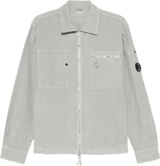 C.P. Company C.p. Company, Homme, Vestes, Gris, Taille: S Corduroy Lens Zipped Overshirt