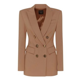 Pinko Pinko, Femme, Vestes, Brun, Taille: 34 FR Blazer Croisé à Poches