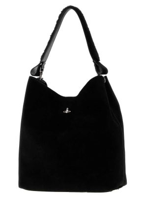 Vivienne Westwood Calfskin Leather Shoulder Bag - Black